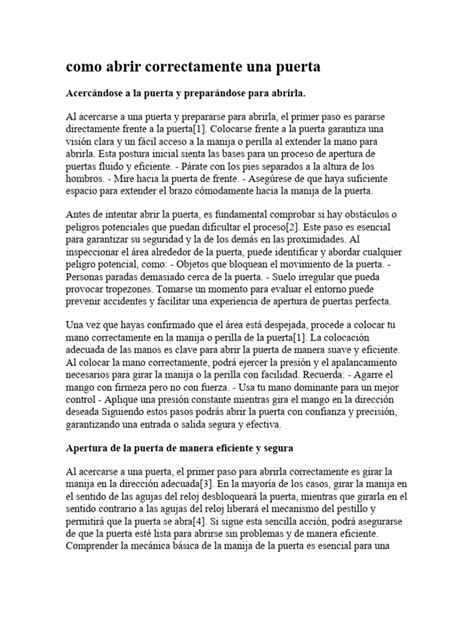 Como Abrir Una Puerta Pdf