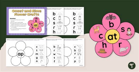 Onset And Rime Flower Craft Pack Teach Starter
