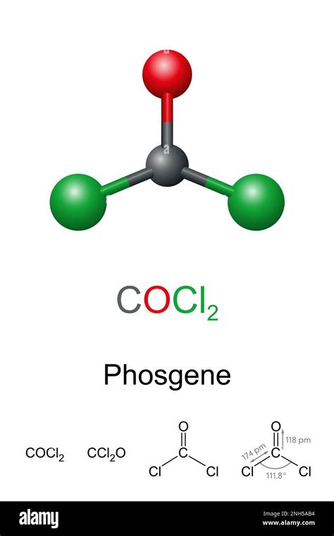Phosgene Carbonyl Dichloride Ball And Stick Model Molecular And