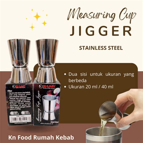 Jigger Glass Measuring 20 40 Cc Shopee Malaysia