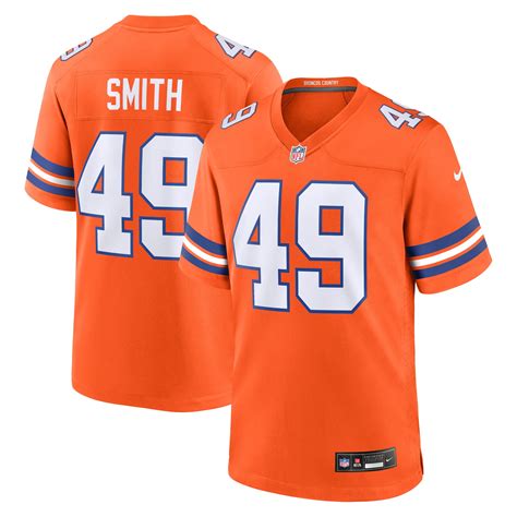 Mens Nike Dennis Smith Orange Denver Broncos Retired Player Alternate Game Jersey