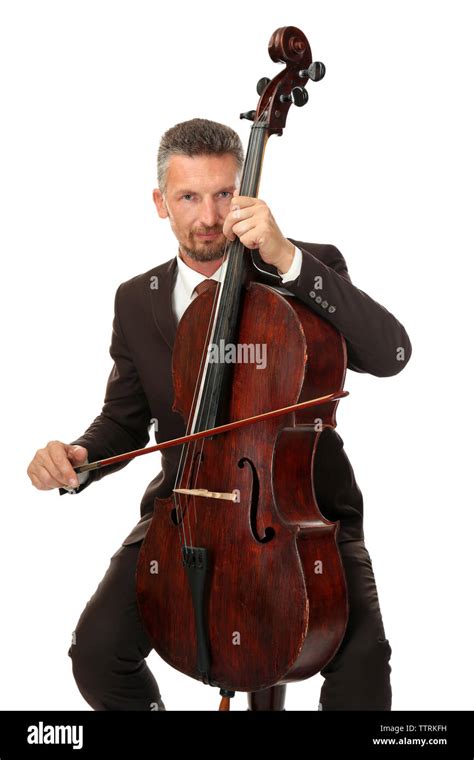 Old Man Playing Cello Cut Out Stock Images Pictures Alamy