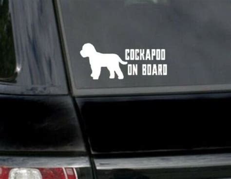 Cockapoo Dog On Board Car Sign Rear Window Decal Bumper Sticker Various