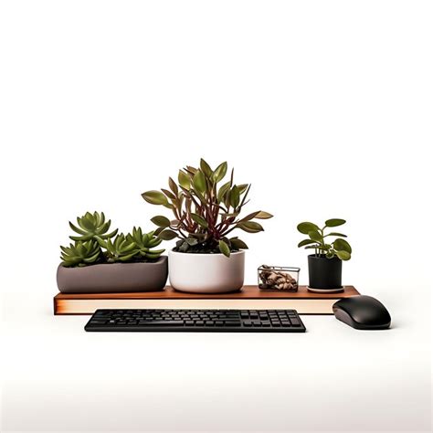 Premium Photo Isolated Of Monitor Keyboard Mouse And Succulent Nomad Visa Remote Job Travel