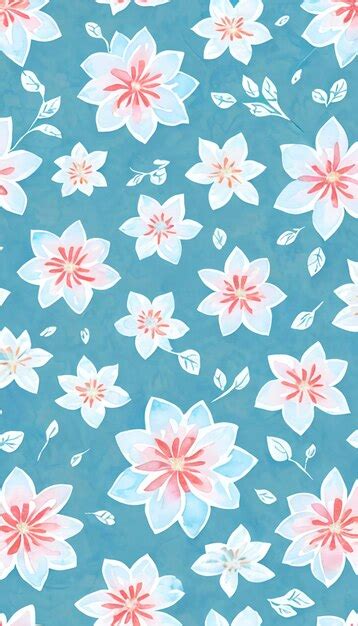 Premium PSD Seamless Whimsical Watercolor Floral Pattern