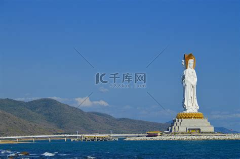 海南三亚南山寺海上观音雕像高清摄影大图 千库网