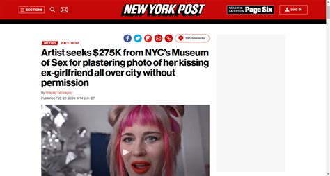 Artist Seeks 275k From Nycs Museum Of Sex For Plastering Photo Of Her