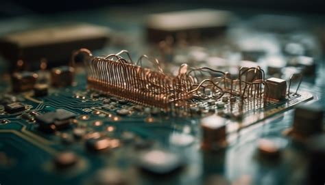 Premium Ai Image Silicone Pattern Soldered To Copper Circuit Board Part Of Desktop Pc