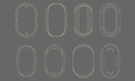 Modern Boho Geometric Oval Frames 49297715 Vector Art At Vecteezy