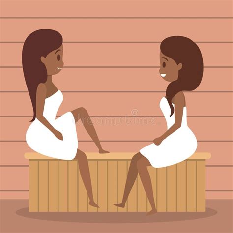 Woman In Sauna Wooden Bathhouse Stock Vector Illustration Of Care