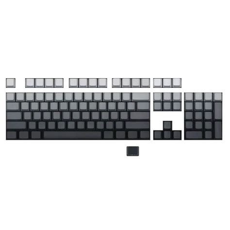 Side Printed Grey Gradient Keycaps Set Backlit Light Dark Keysium