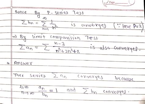 [solved] use the limit comparison test to determine if the following
