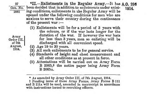 Army Order 296 Of 1914 And B 2065 Attestation Forms Interpreting