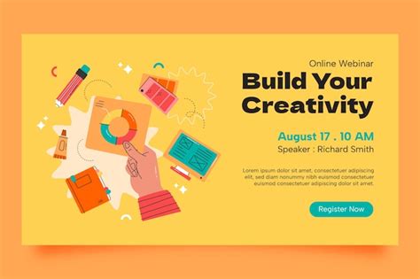 Free Vector Webinar Template For Graphic Design Company