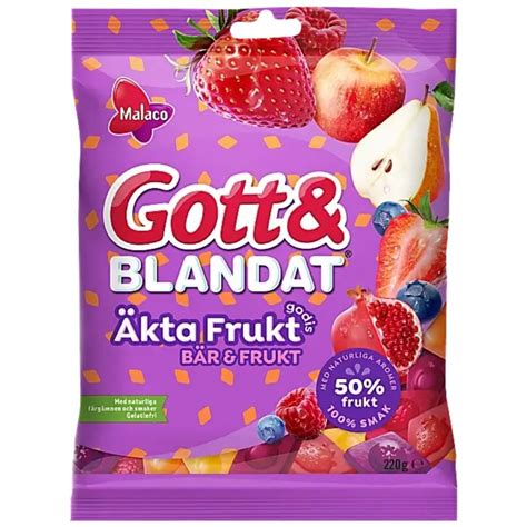 Malaco Gott And Blandat Real Fruit 220g Buy Online Swedishcandynow