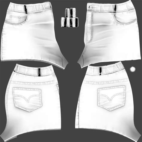 Mid Rise White Denim Shorts 3d Model Turbosquid 2072183