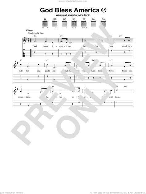 God Bless America Guitar Chords