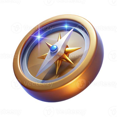 Dramatic Minimalist Golden Compass 3d Illustration Original 56562165 Png