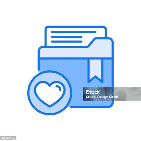 좋아하는 폴더 벡터 블루 컬러 아이콘 디자인 일러스트레이션 흰색 배경 Eps 10 파일에 웹 및 모바일 응용 프로그램 기호 날씬한에 대한 스톡 벡터 아트 및 기타 이미지