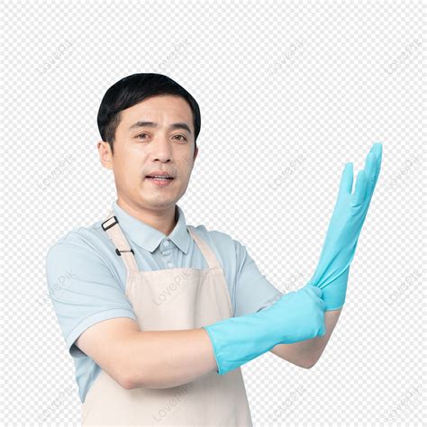 장갑을 낀 남성 가사 서비스 Png 일러스트 무료 다운로드 Lovepik