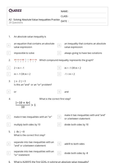 50 Two Variable Inequalities Worksheets For 12th Class On Quizizz