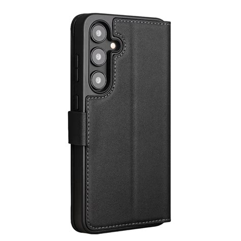Galaxy S24 Case Hülle Flip Qialino Echtleder Matt Mit Magnetischem