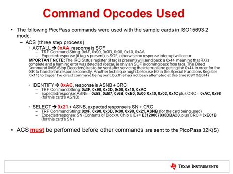 PicoPass 32K S Card Operations With The TRF79xxA Texas Instruments S2