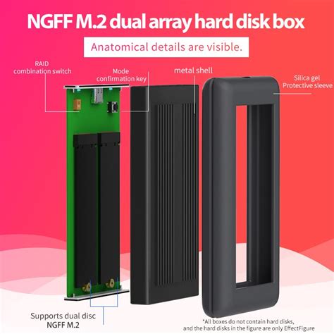 Dual Ssd Enclosure With Raid Array Cabinet M 2 Sat Grandado