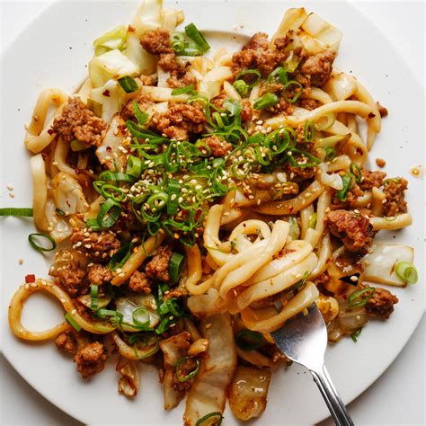 Stir Fried Udon Noodles With Pork and Scallions Recipe Bon Appétit