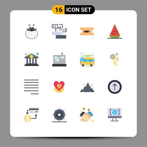 Editable Vector Line Pack Of 16 Simple Flat Colors Of Healthy Fruit Learning Food Journey