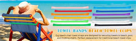 6 Pack Towel Bands For Beach Chair Windproof Rubber Beach Towel Clips