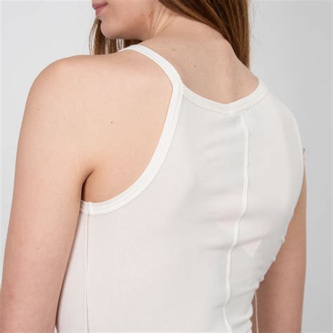 White Ribbed Modal Tank Topwolfensson