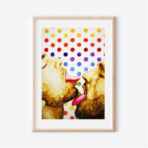 Set Of 3 Gay Couple Kissing Watercolor Art Print Same Sex Etsy
