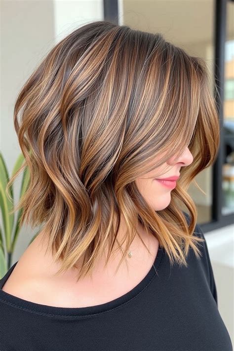 50 Wavy Lob Haircuts For Effortless Glamour Caramel Touched Wavy Lob
