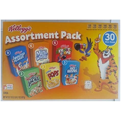 Kelloggs Cereal Jumbo Assortment Pack 327 Oz 30 Mini Boxes