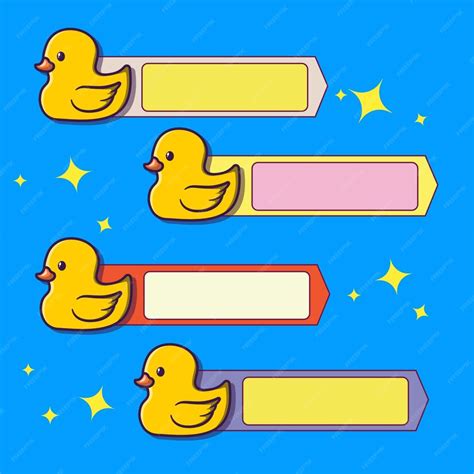 Premium Vector Cute Cartoon Text Box With Rubber Duck