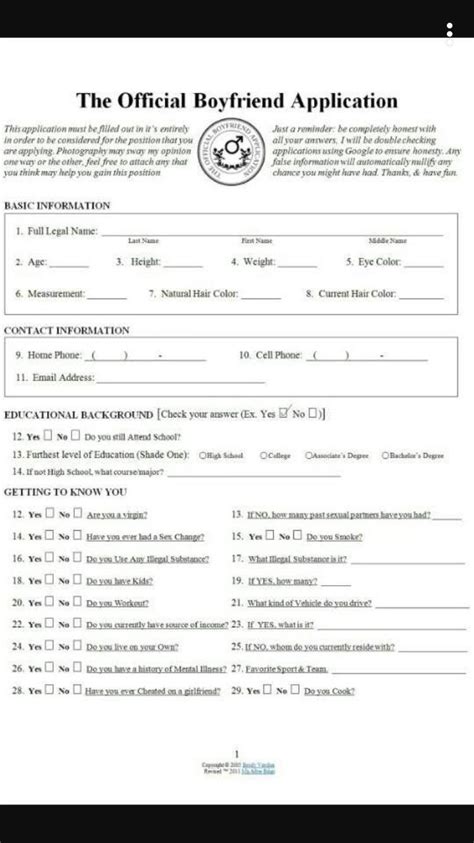 The Boyfriend Application Rnicegirls