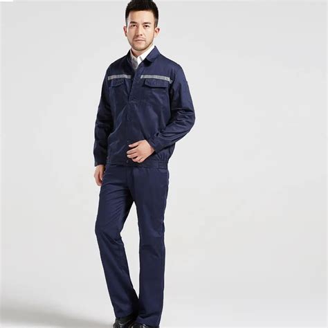 작업자 의류 용접 정장 노동자 공장 유니폼 재킷 바지 긴 소매 작업복 남성 반사 스트립 무료 배송 Aliexpress
