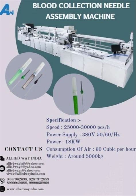 Disposable Blood Collection Needle Assembly Machine At Rs 22000000