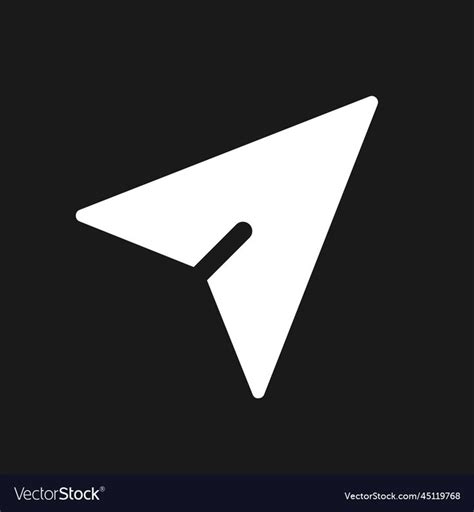 cursor arrow pointer dark mode glyph ui icon vector image on