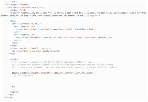 Solved Create Functionality For A Task List By Having A Task Chegg