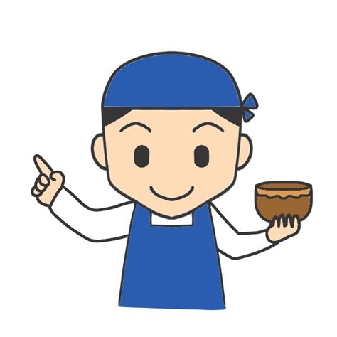 指さしポーズの陶芸家のイラスト 無料イラスト素材｜素材ラボ