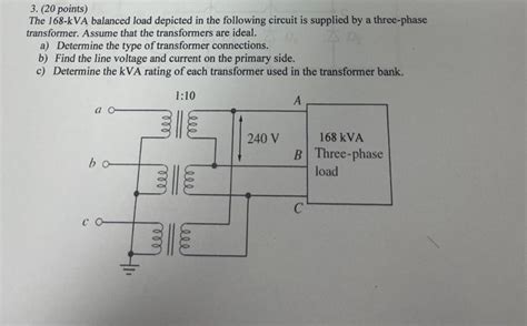 Solved Points The Kva Balanced Load Depicted In Chegg