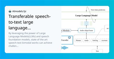 Transferable Speech To Text Large Language Model Alignment Module Ai