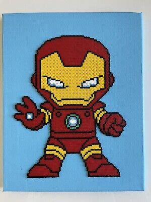 PIXEL ART PERLES A REPASSER TABLEAU DE IRON MAN EBay