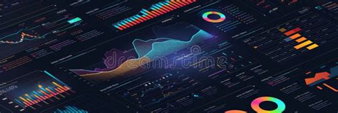 Dark Theme Financial Data Visualization With Various Charts And Graphs