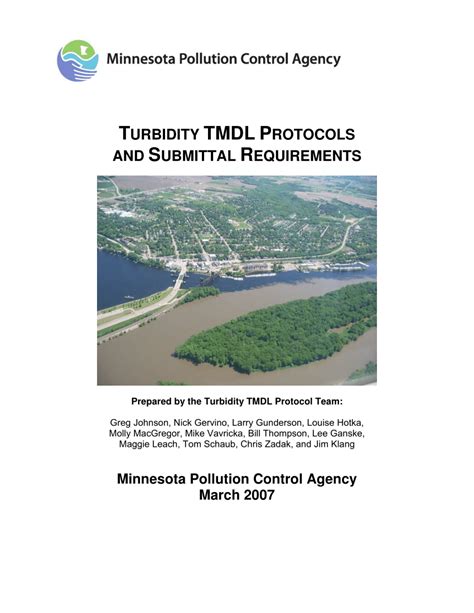 Pdf Turbidity Tmdl Protocols And Submittal Requirements