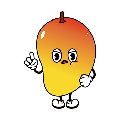 Premium Vector Cute Funny Crying Angry Mango Character