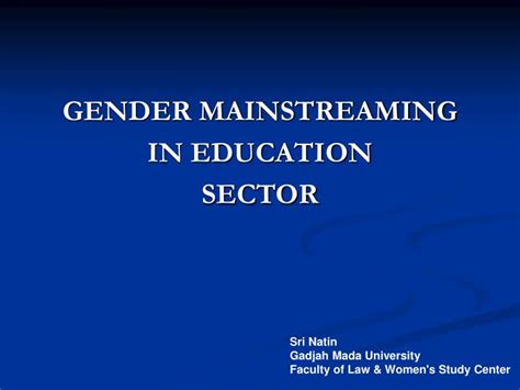 Ppt Gender Mainstreaming In Education Sector Powerpoint Presentation