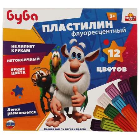 Пластилин неон МультиАРТ Буба 12 цветов 317101 купить по цене 189 ₽ в ...